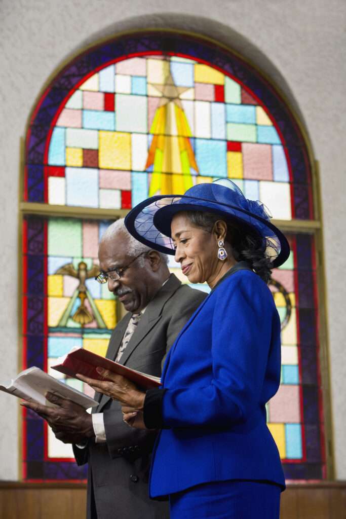 Senior African American couple in church - Jay Harold